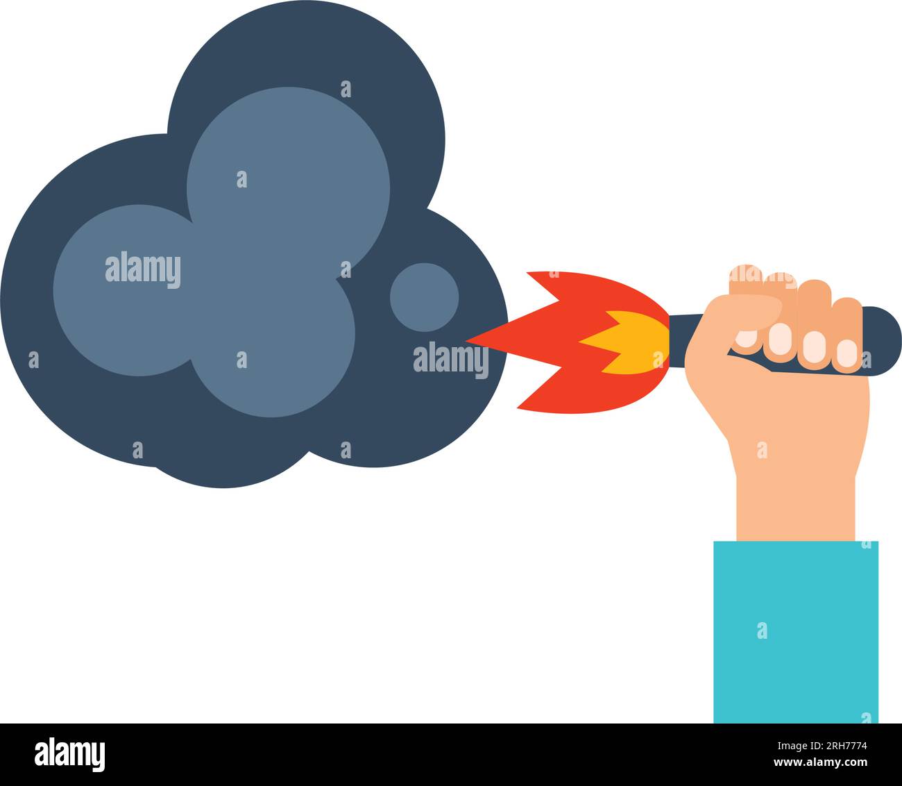 Hand holding flayer with fire icon Stock Vector Image & Art - Alamy