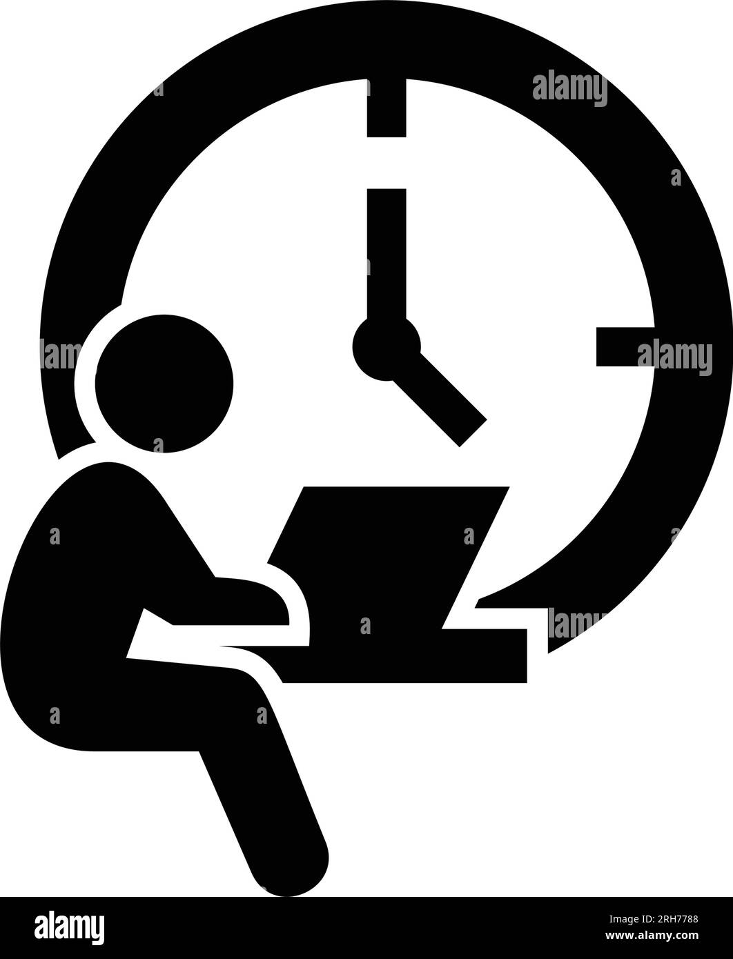 Clock and working employee simple icon Stock Vector Image & Art - Alamy