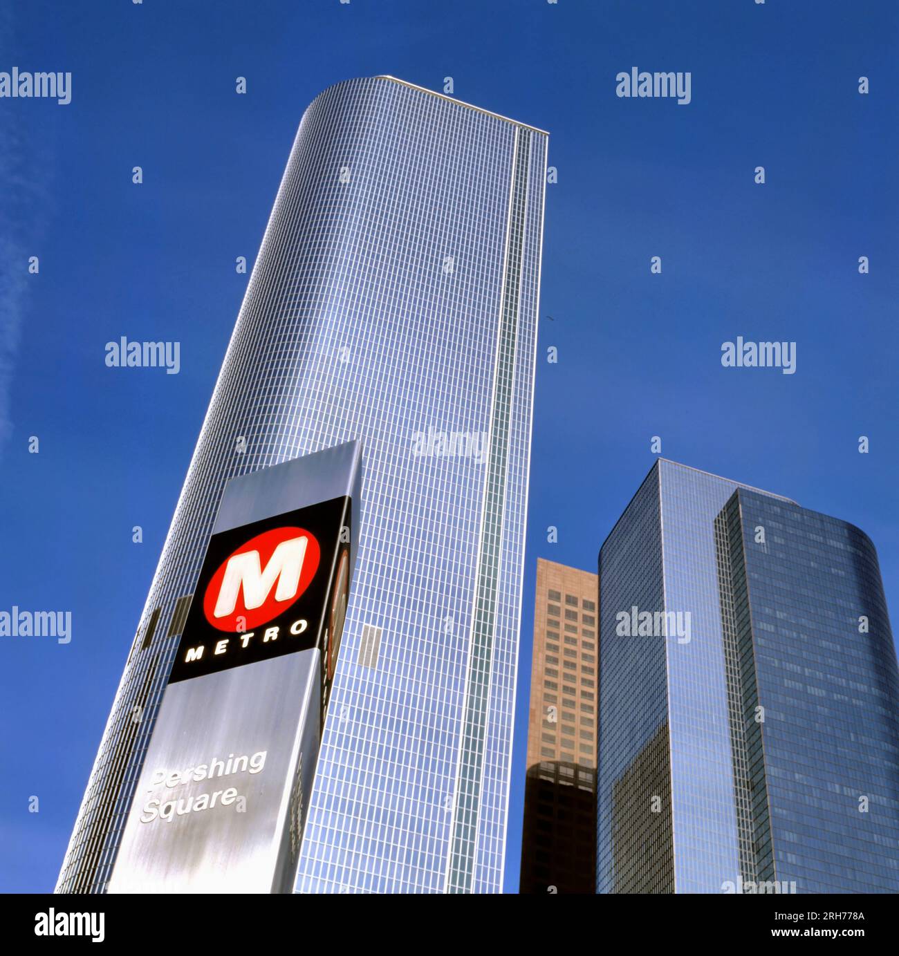 LOS ANGELES, USA-AUGUST 01,2023: Downtown Los Angeles Skyline Pershing ...