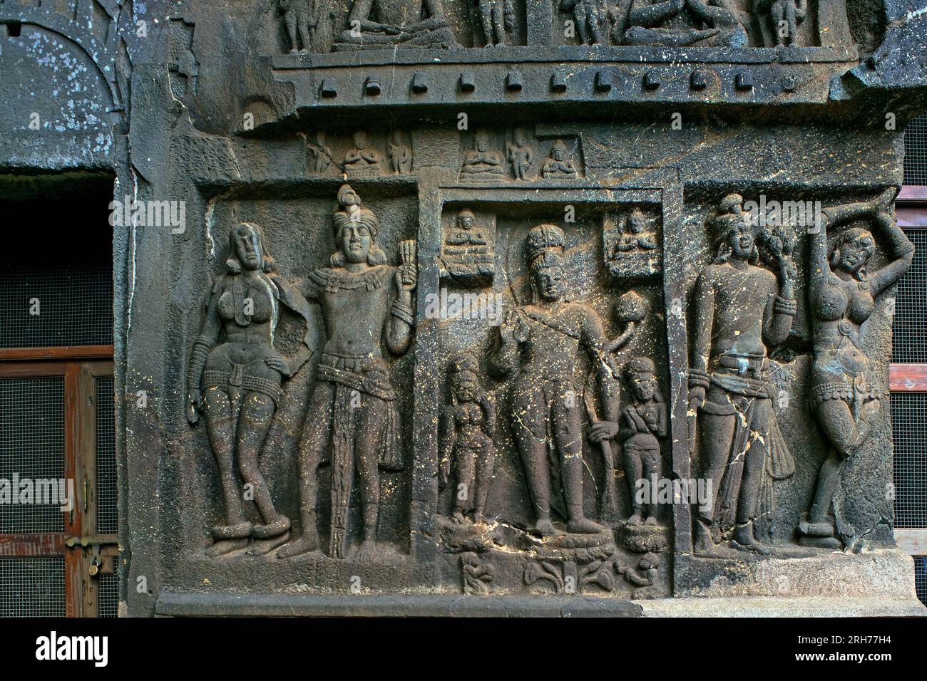 11 11 2008 Ancient Karla Buddhist Caves left panel with Mithuna couples ...