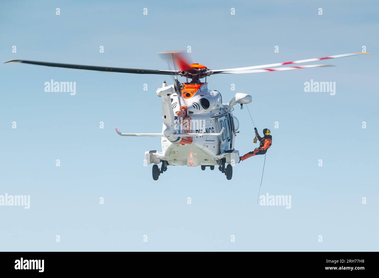 An AgustaWestland AW189 rescue helicopter of the Netherlands Coastguard ...