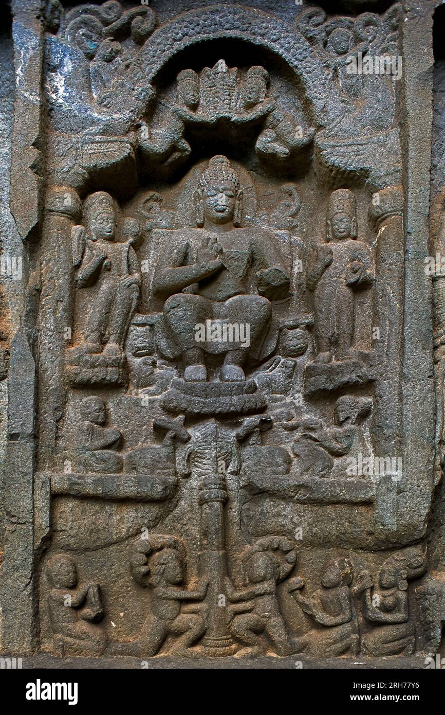 11 11 2008 Ancient Karla Buddhist Caves panel with Mithuna couples; and ...