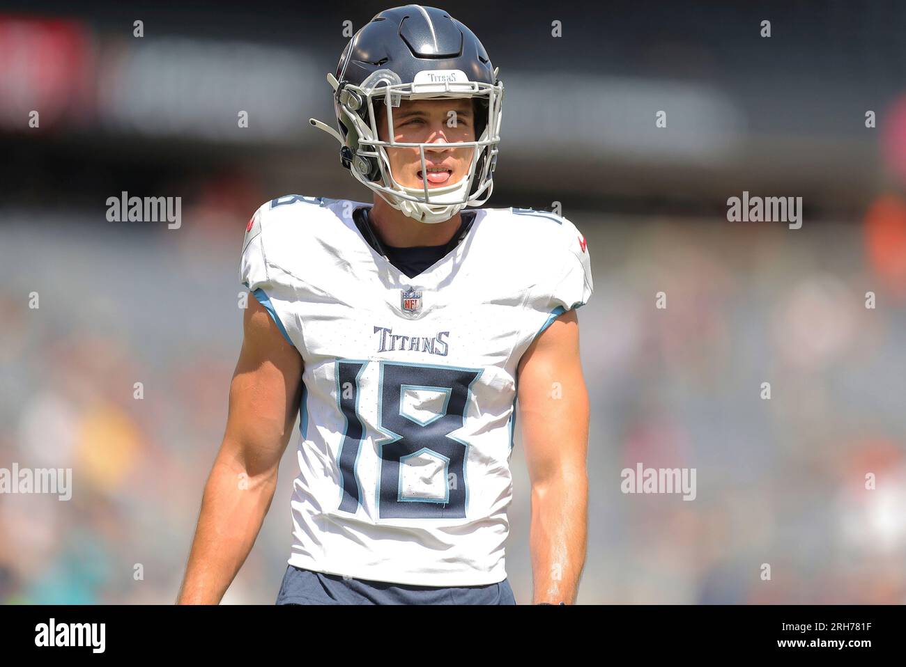 Tennessee Titans wide receiver Kyle Philips (18) looks on during the ...