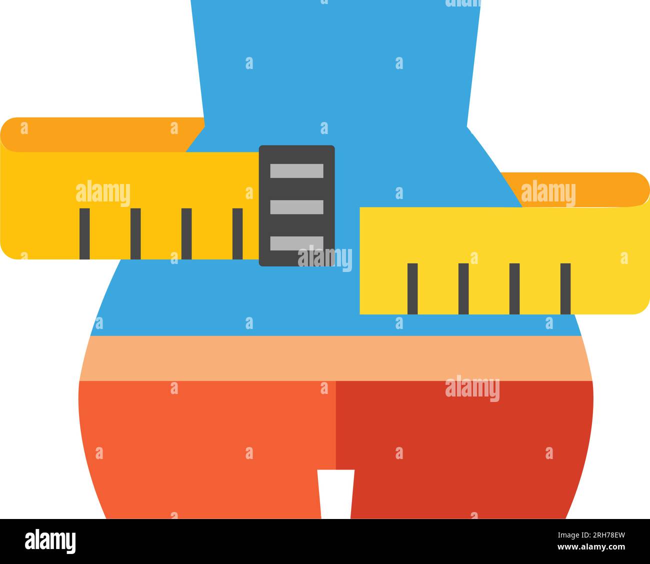 Female measuring waist Stock Vector Images - Alamy