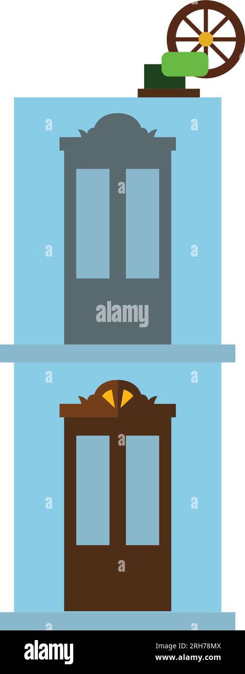Storeys with old elevator vector icon Stock Vector Image & Art - Alamy