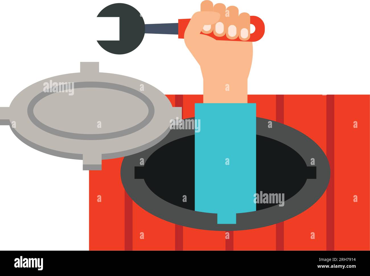 Sanitary sewer manhole Cut Out Stock Images & Pictures - Alamy