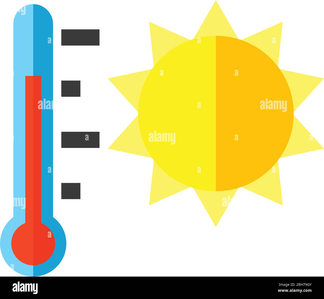 Thermometer showing heat wave vector icon Stock Vector Image & Art - Alamy