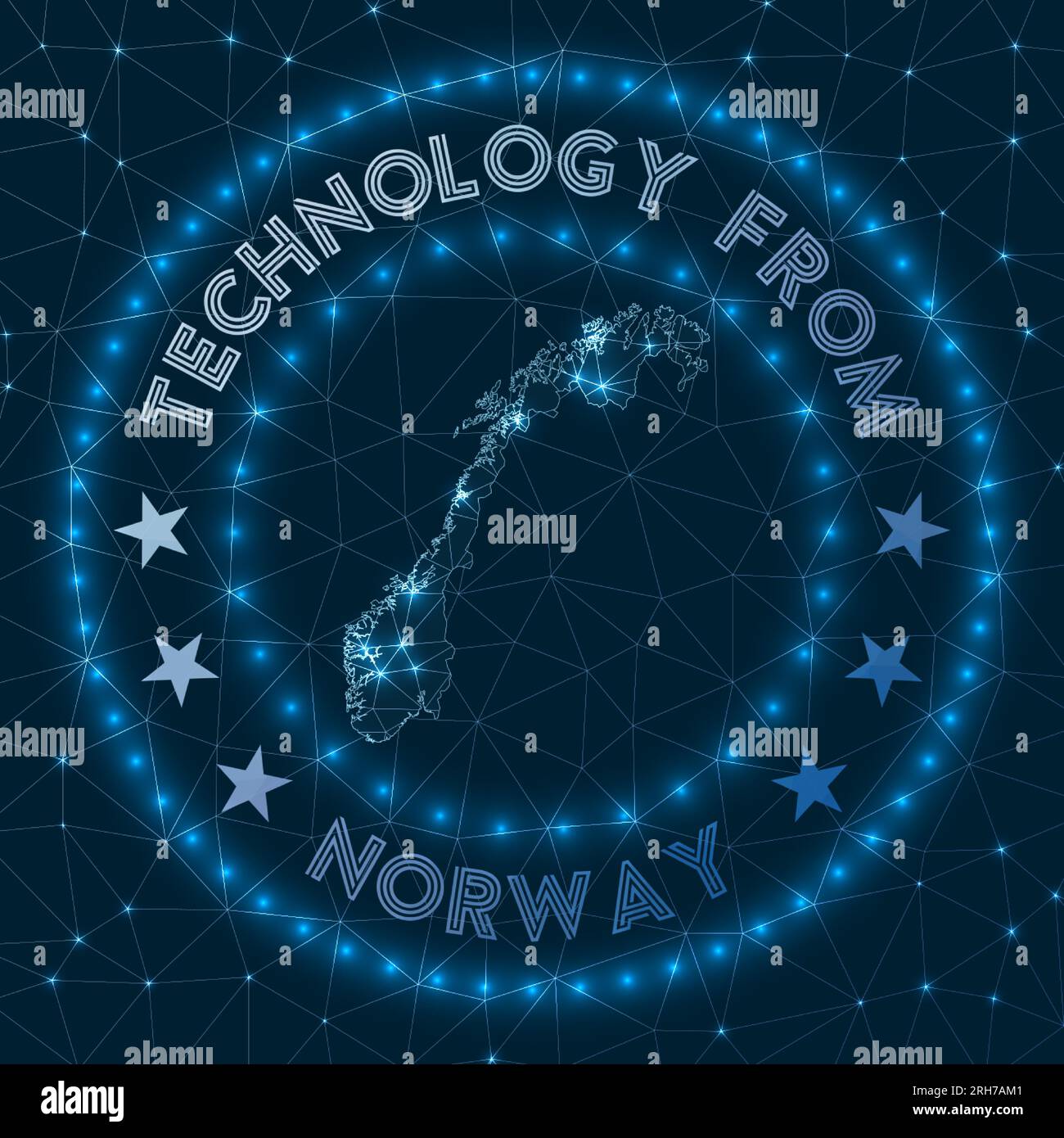 Technology From Norway. Futuristic geometric badge of the country ...