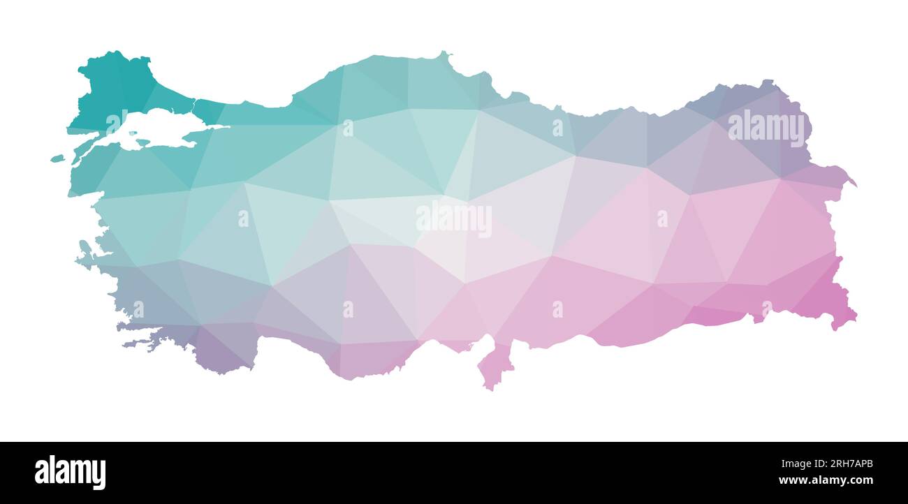 Polygonal map of Turkey. Geometric illustration of the country in ...