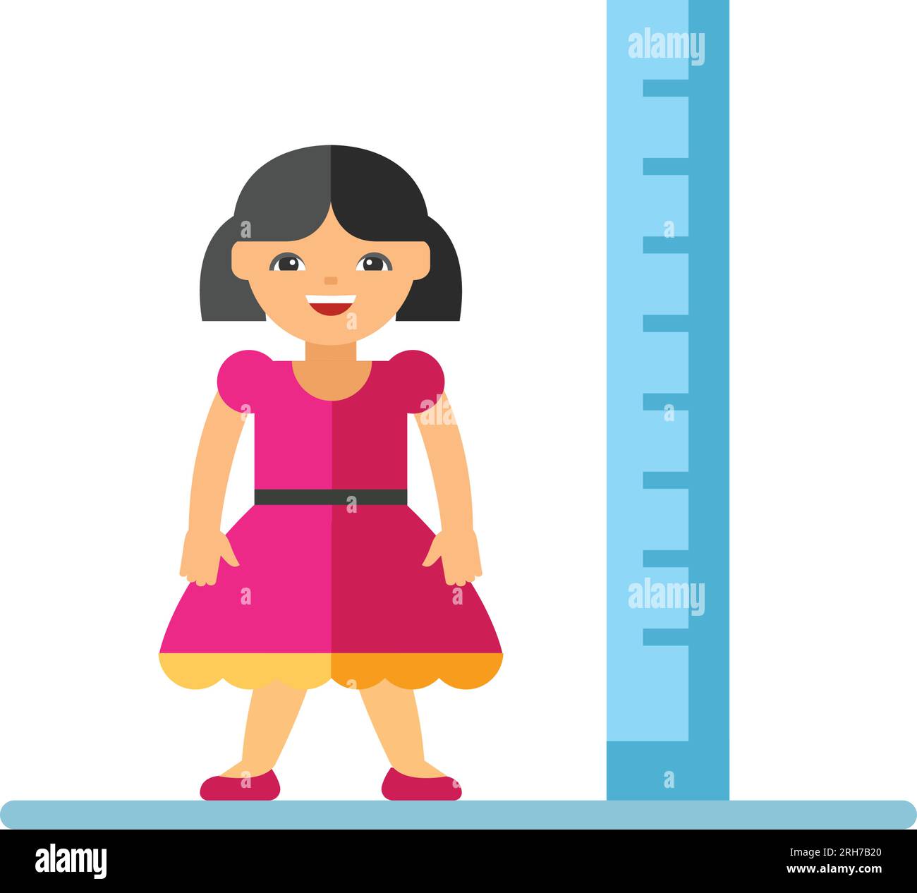 Measuring height of little girl vector icon Stock Vector Image & Art ...
