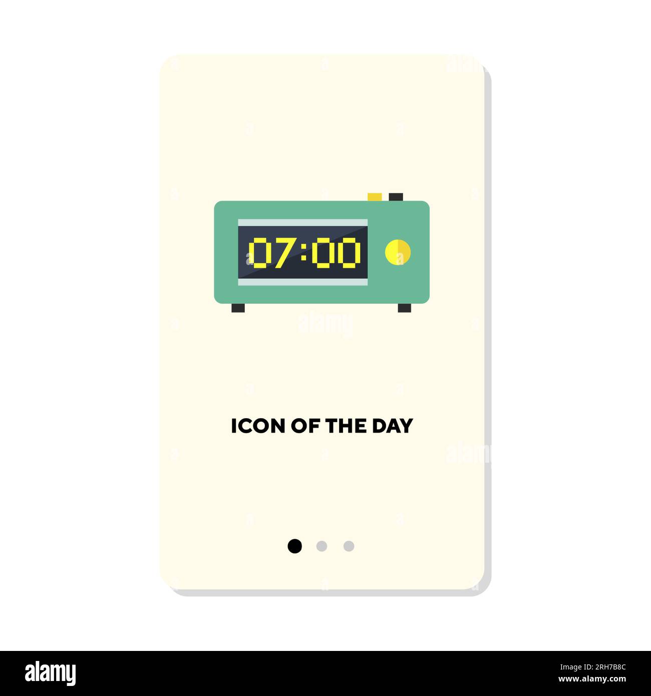 Digital clock ringing in morning flat vector icon Stock Vector Image ...