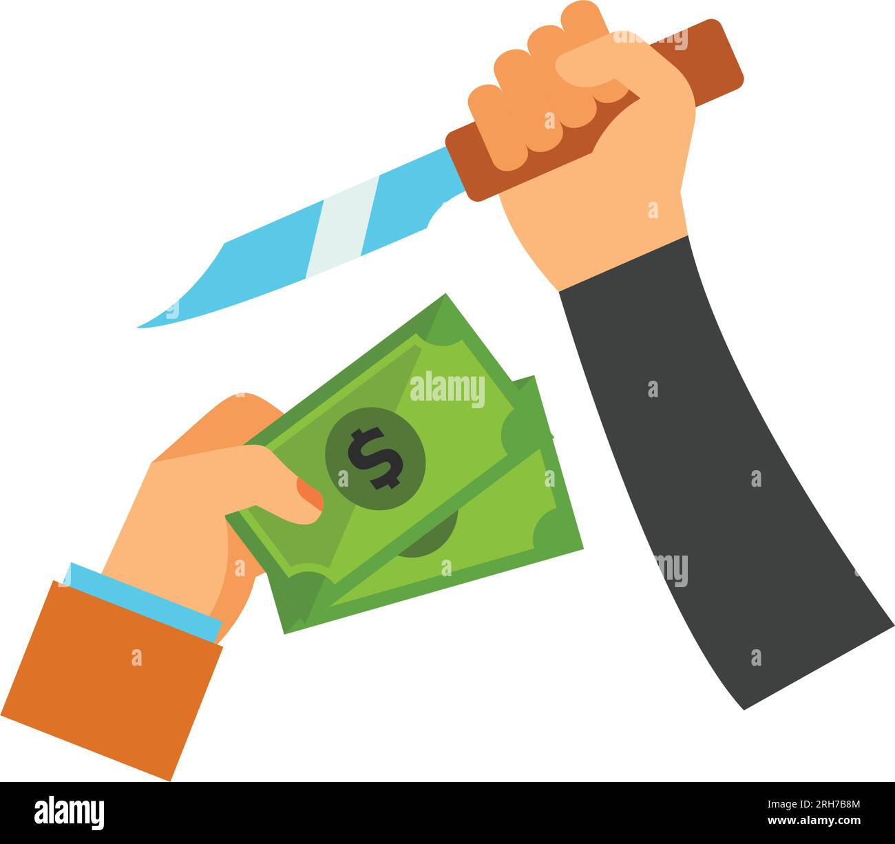 Robber stealing cash flat Stock Vector Images - Alamy