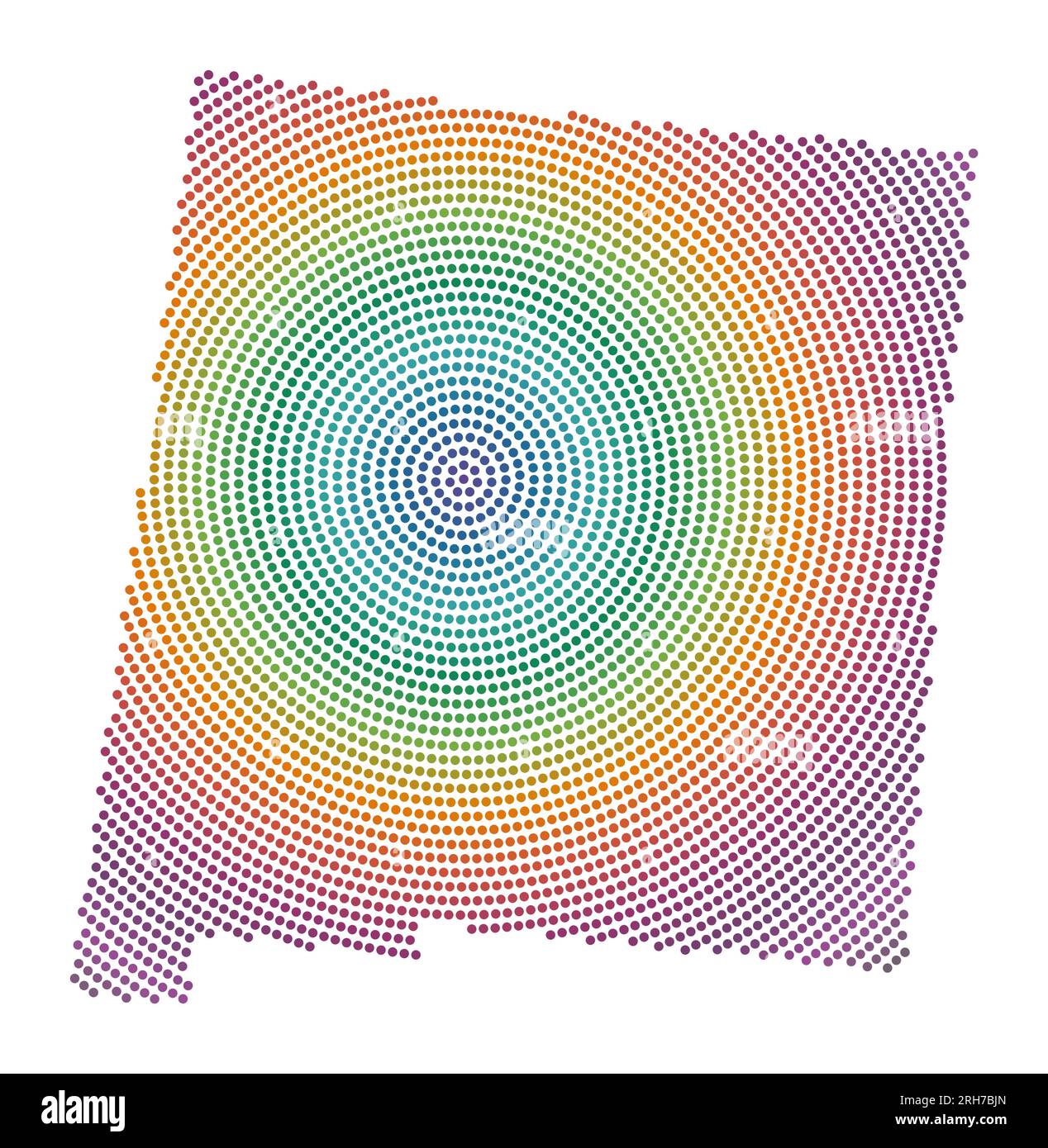 New Mexico dotted map. Digital style shape of New Mexico. Tech icon of ...