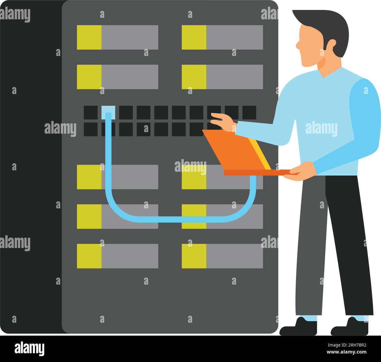 Engineer checking server icon Stock Vector Image & Art - Alamy