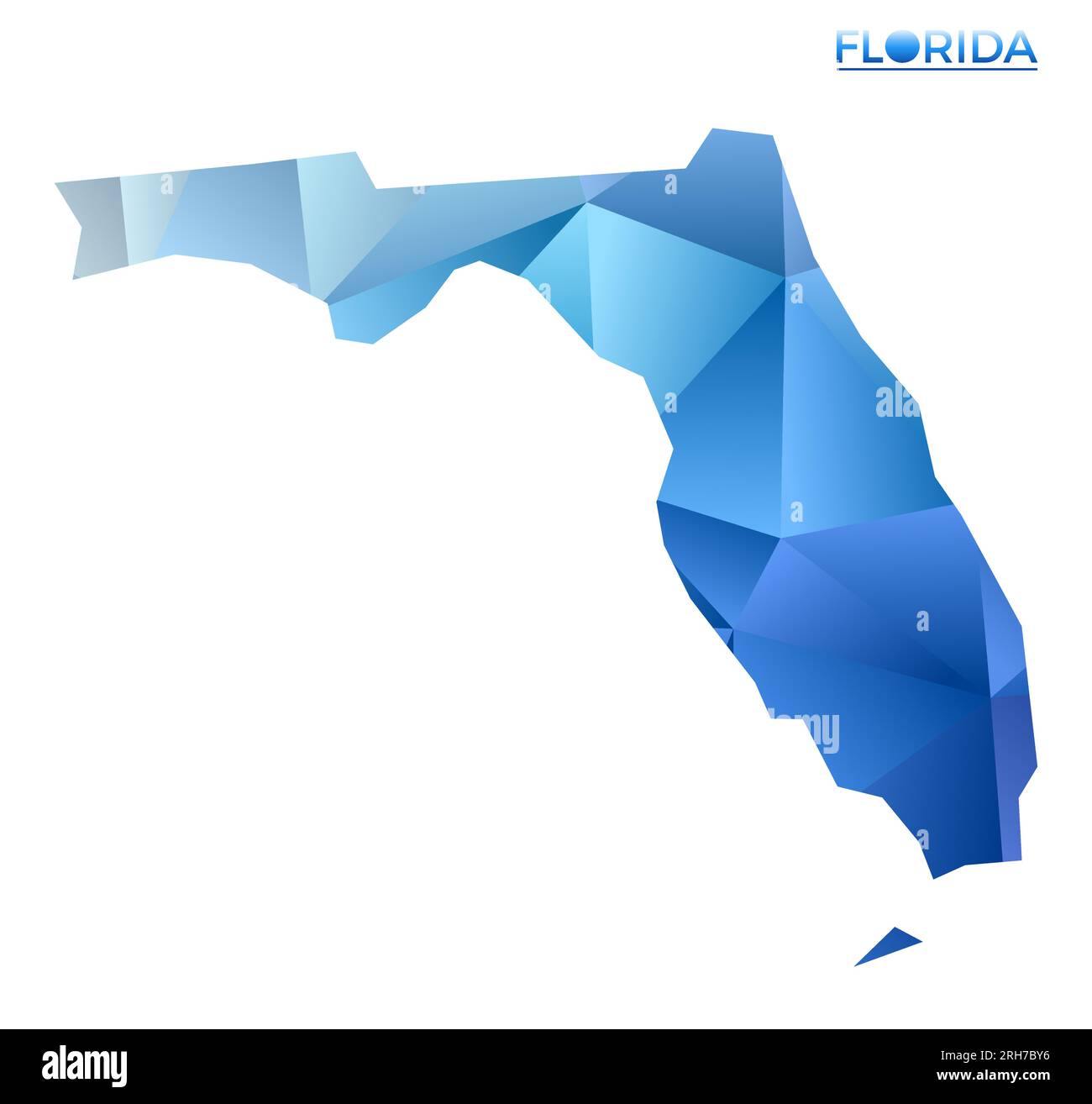 Vector polygonal Florida map. Vibrant geometric US state in low poly ...
