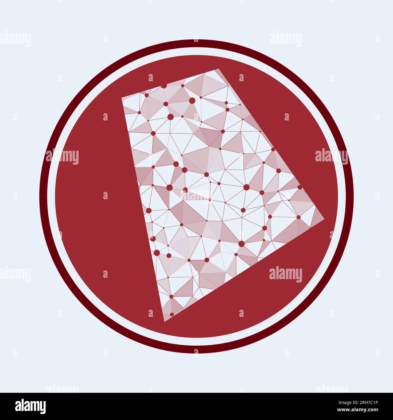 Rhode Island icon. Trendy tech logo of the US state. Geometric mesh ...