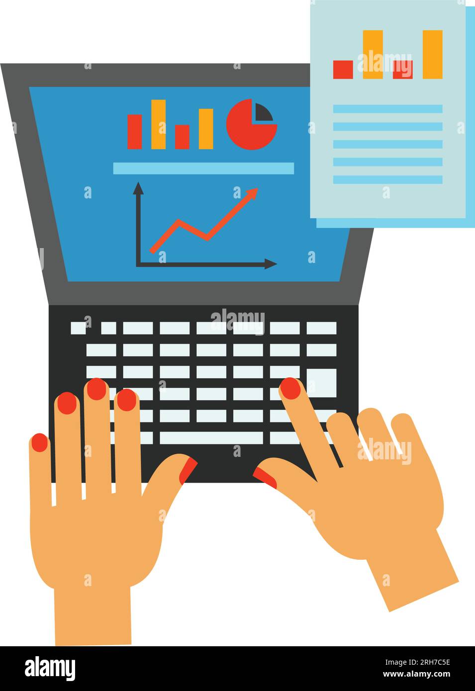 Businesswoman laptop data analysis Cut Out Stock Images & Pictures - Alamy