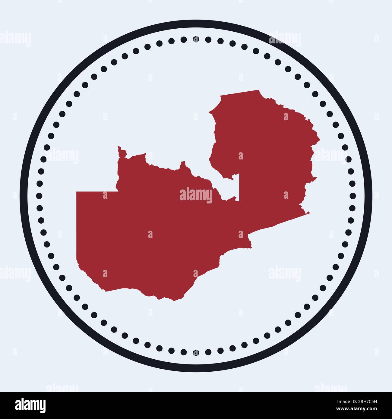 Zambia round stamp. Round logo with country map and title. Stylish ...