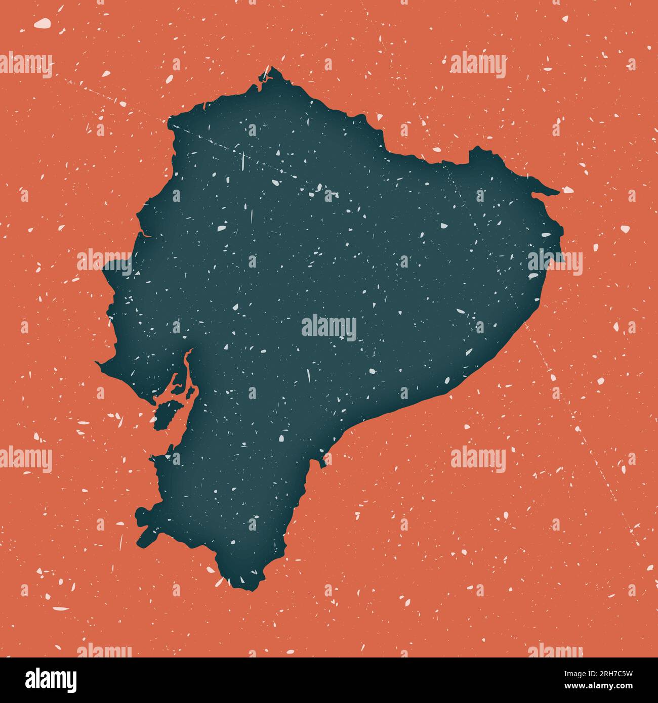 Ecuador vintage map. Grunge map of the country with distressed texture ...