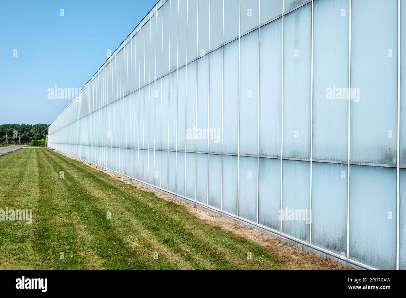 Perspective view of a modern industrial greenhouse in the Netherlands ...