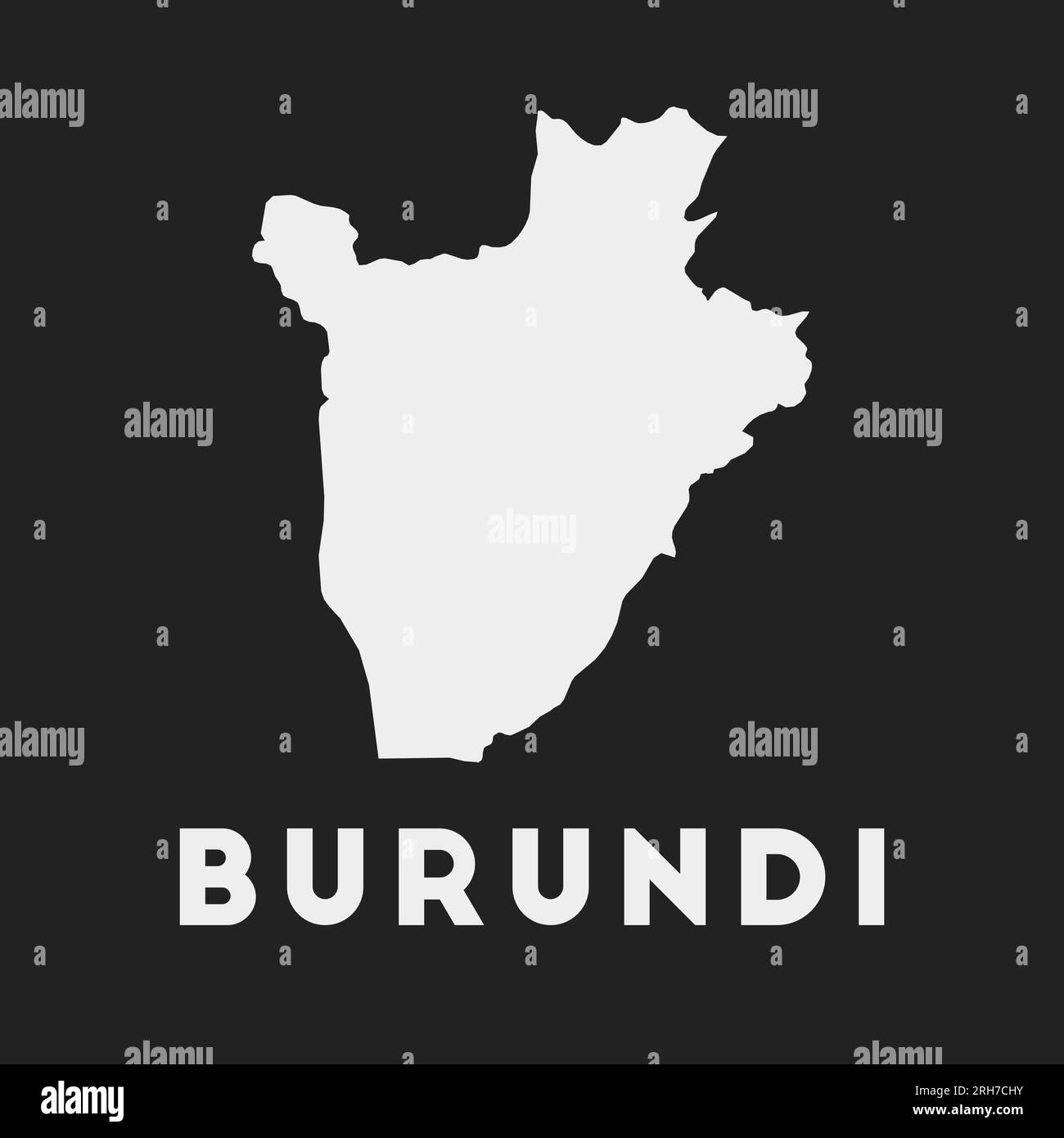 Burundi Icon Country Map On Dark Background Stylish Burundi Map With