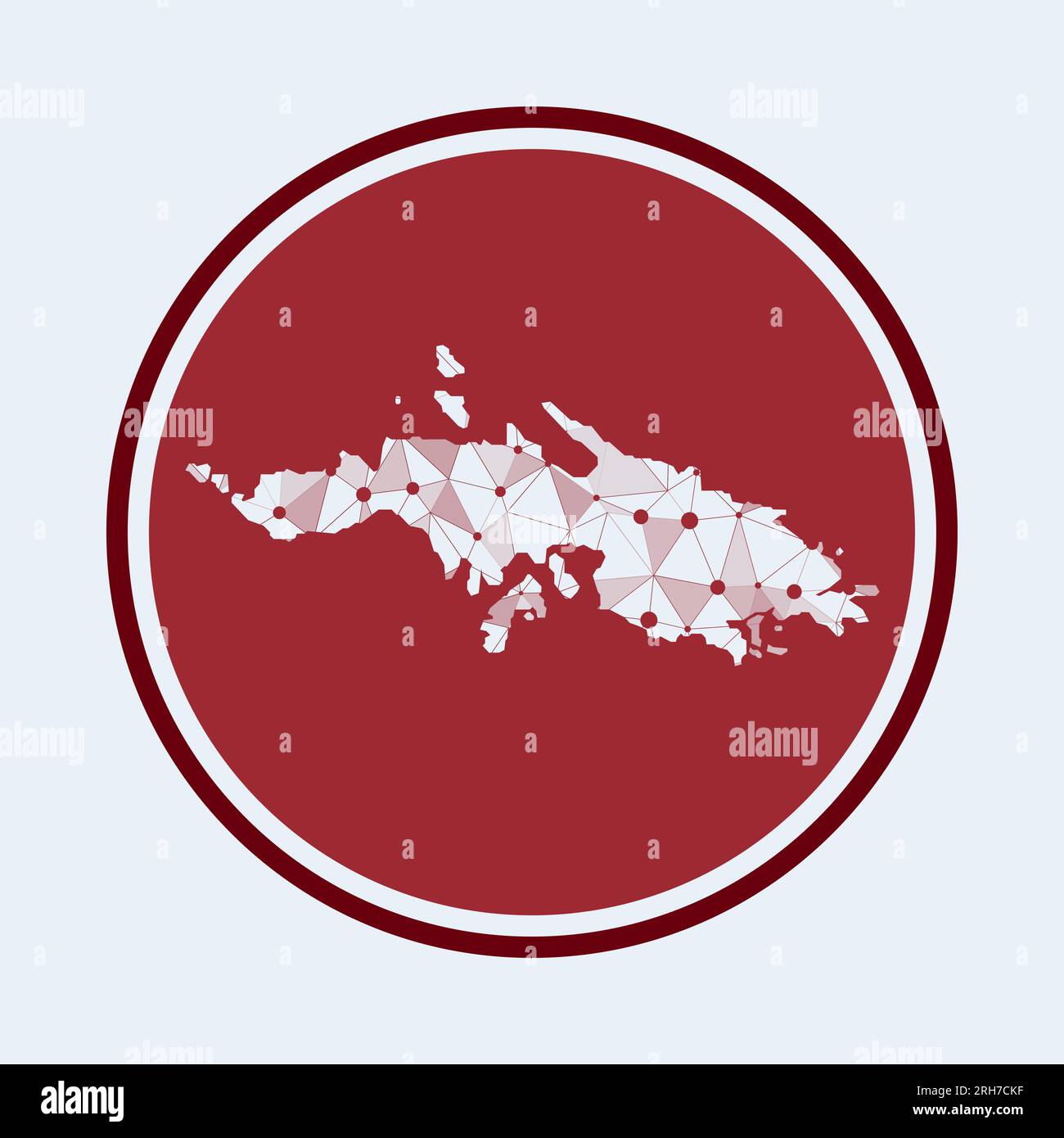 Saint Thomas icon. Trendy tech logo of the island. Geometric mesh round ...