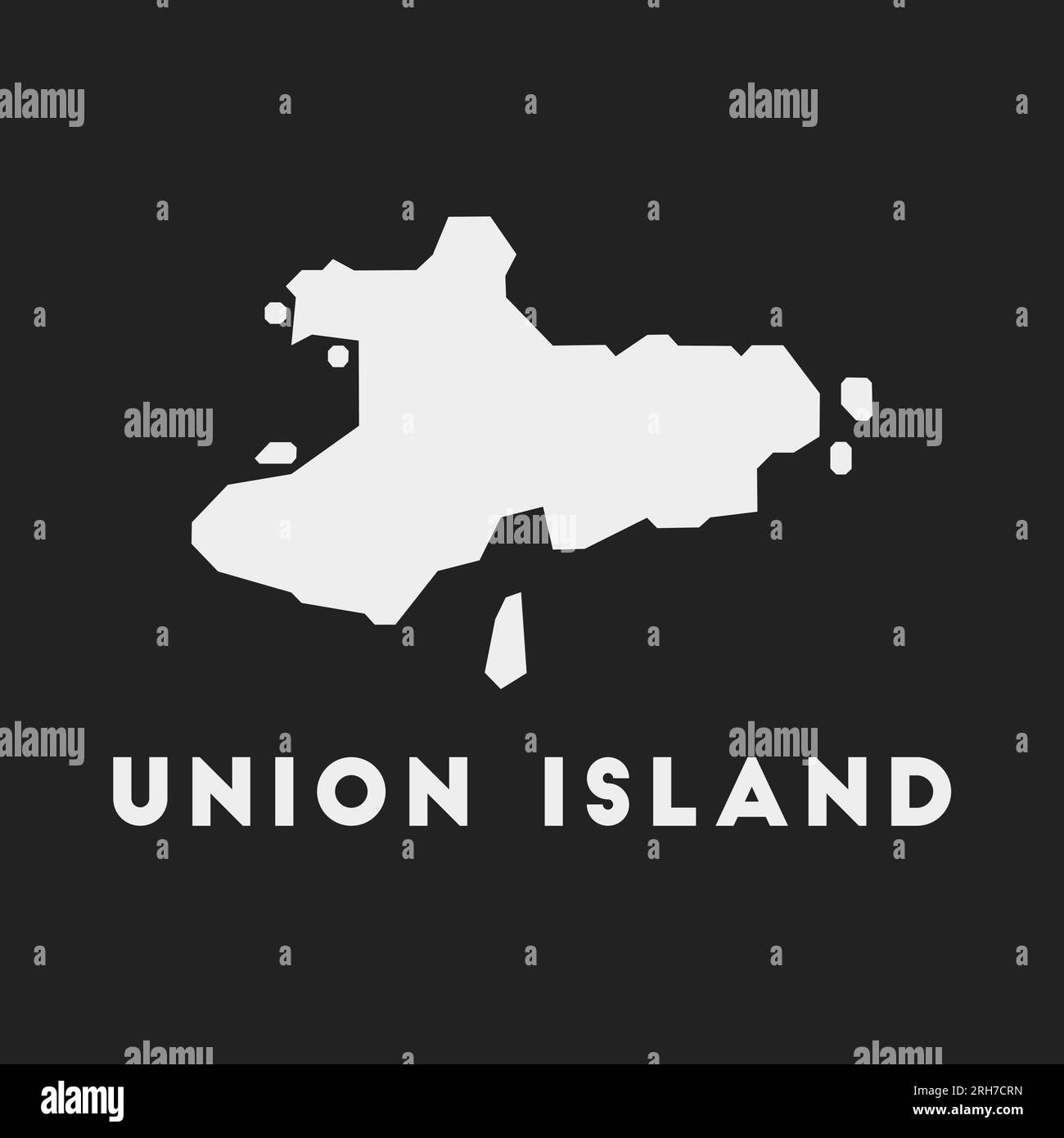 Union Island icon. Map on dark background. Stylish Union Island map ...