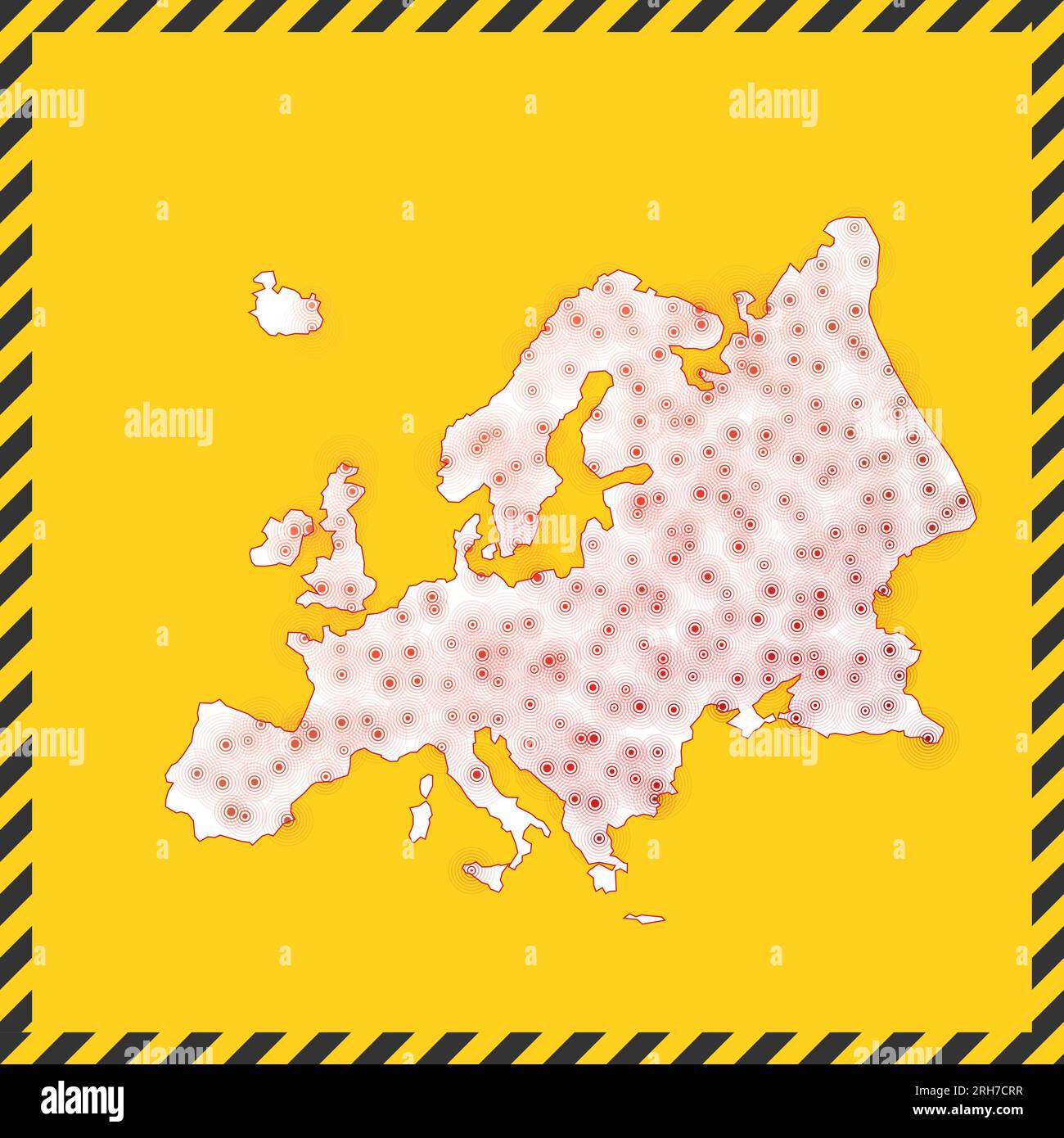 Europe closed - virus danger sign. Lock down continent icon. Black ...