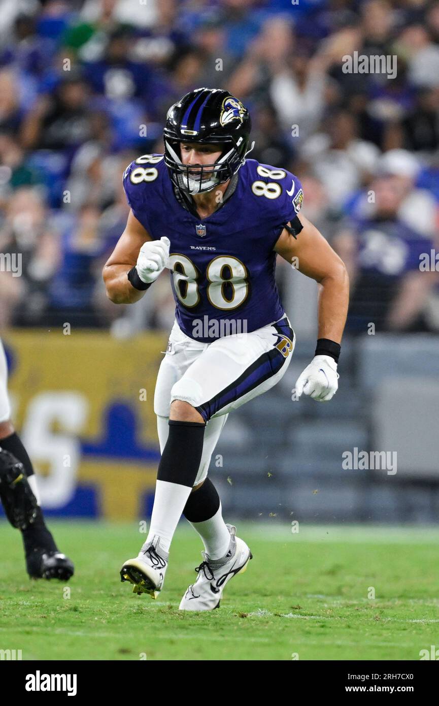 Baltimore Ravens tight end Charlie Kolar (88) in action during the ...