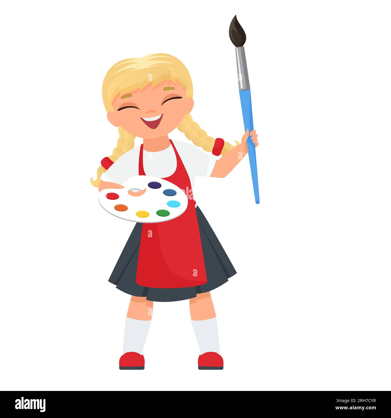 Little girl painter artist. Future children work occupation, dream ...