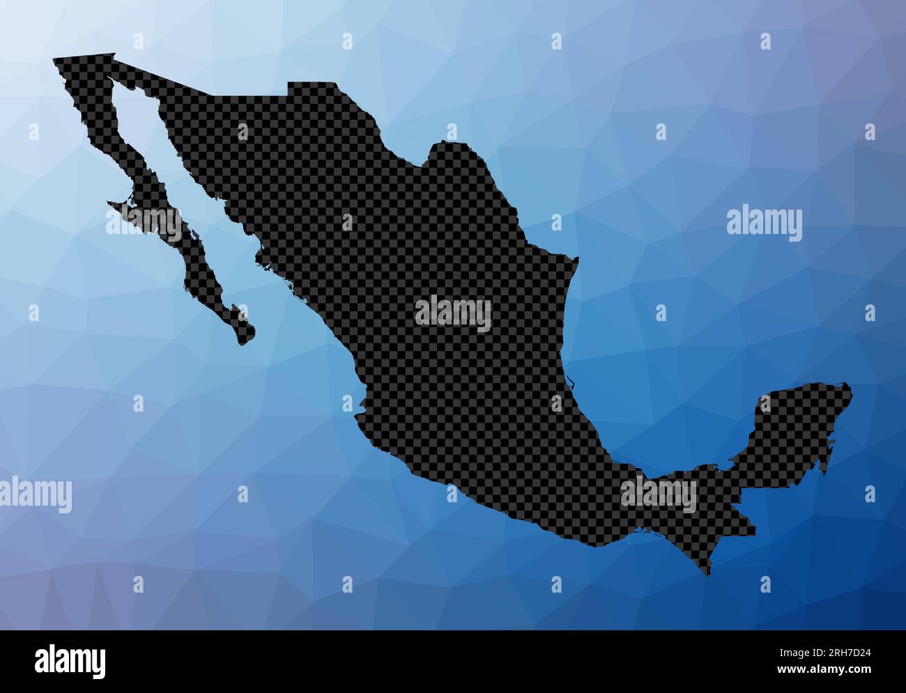 Mexico geometric map. Stencil shape of Mexico in low poly style ...