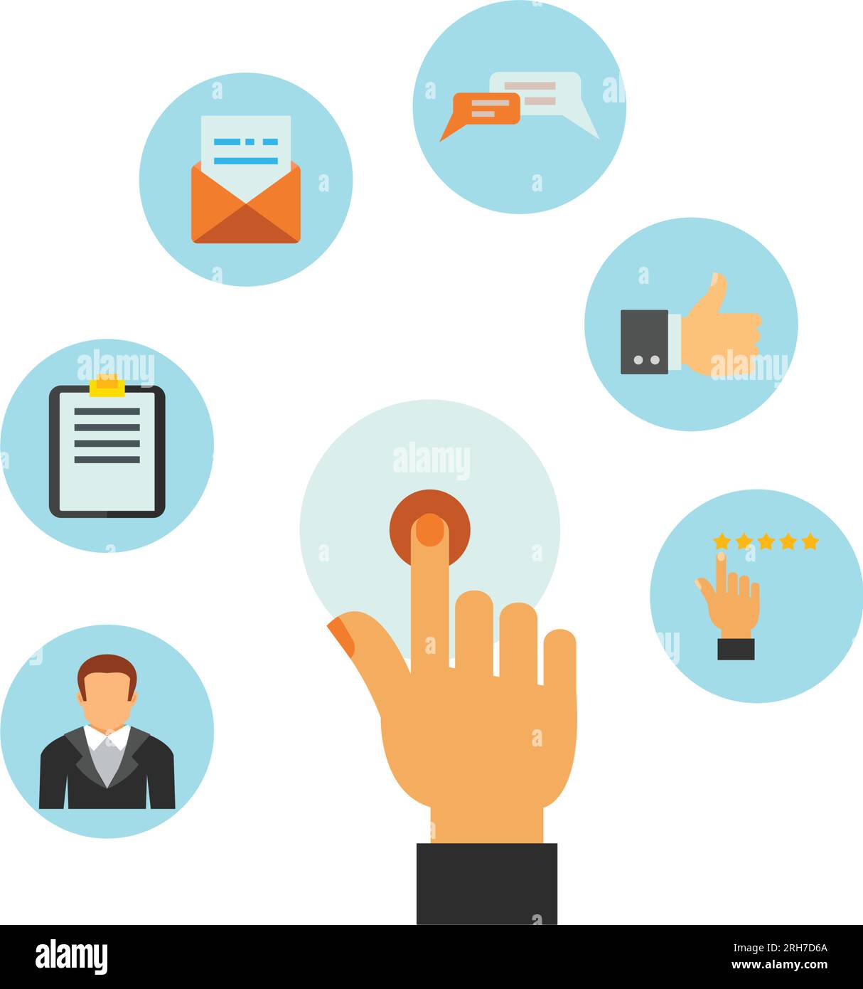 Hand touching icon as online services Stock Vector Image & Art - Alamy