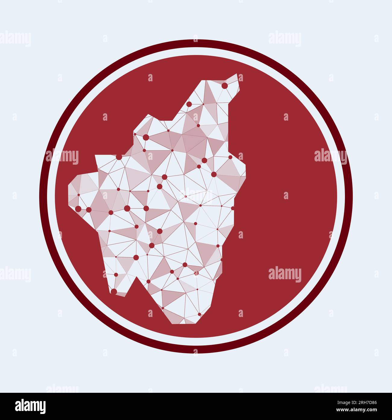 Lobos Island icon. Trendy tech logo of the island. Geometric mesh round ...