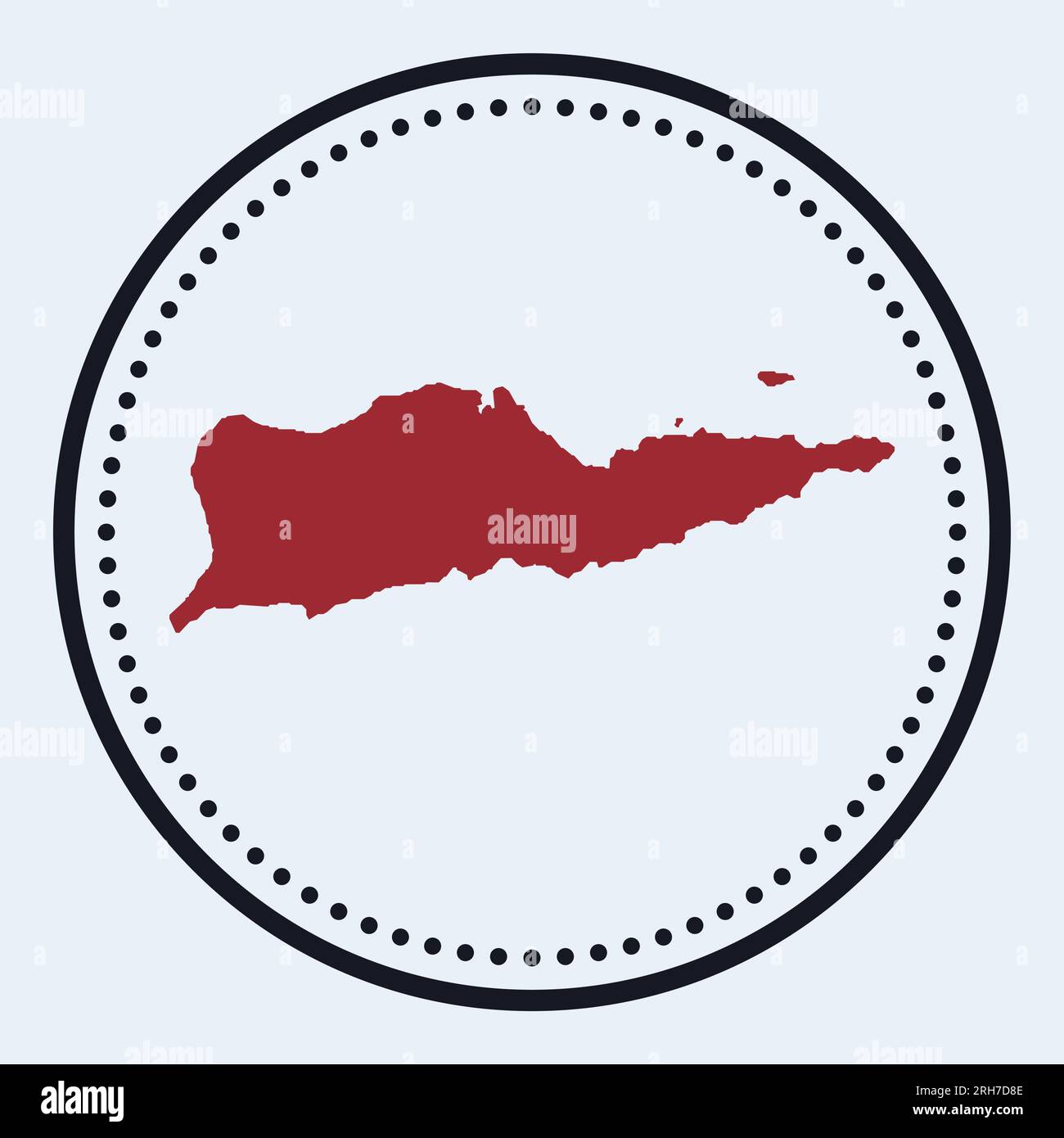 Saint Croix round stamp. Round logo with island map and title. Stylish ...