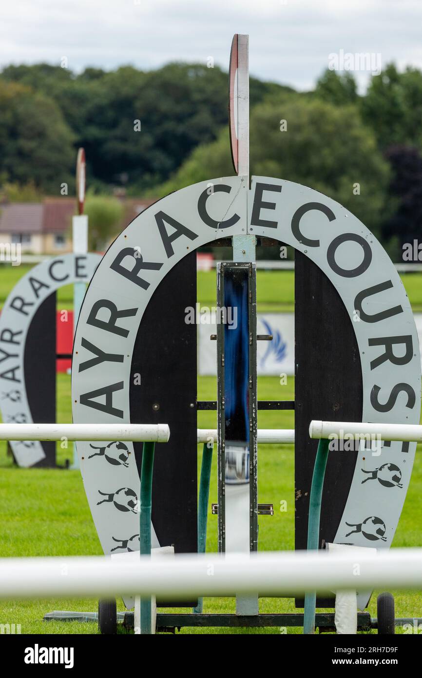 The finish line at Ayr Racecourse, Scotland Stock Photo - Alamy