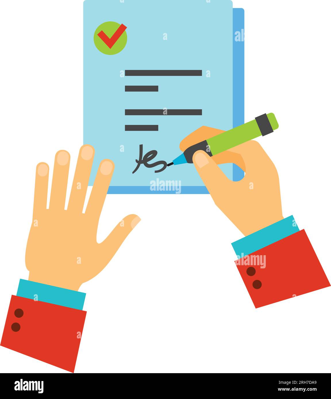 Employer signing job contract icon Stock Vector Image & Art - Alamy