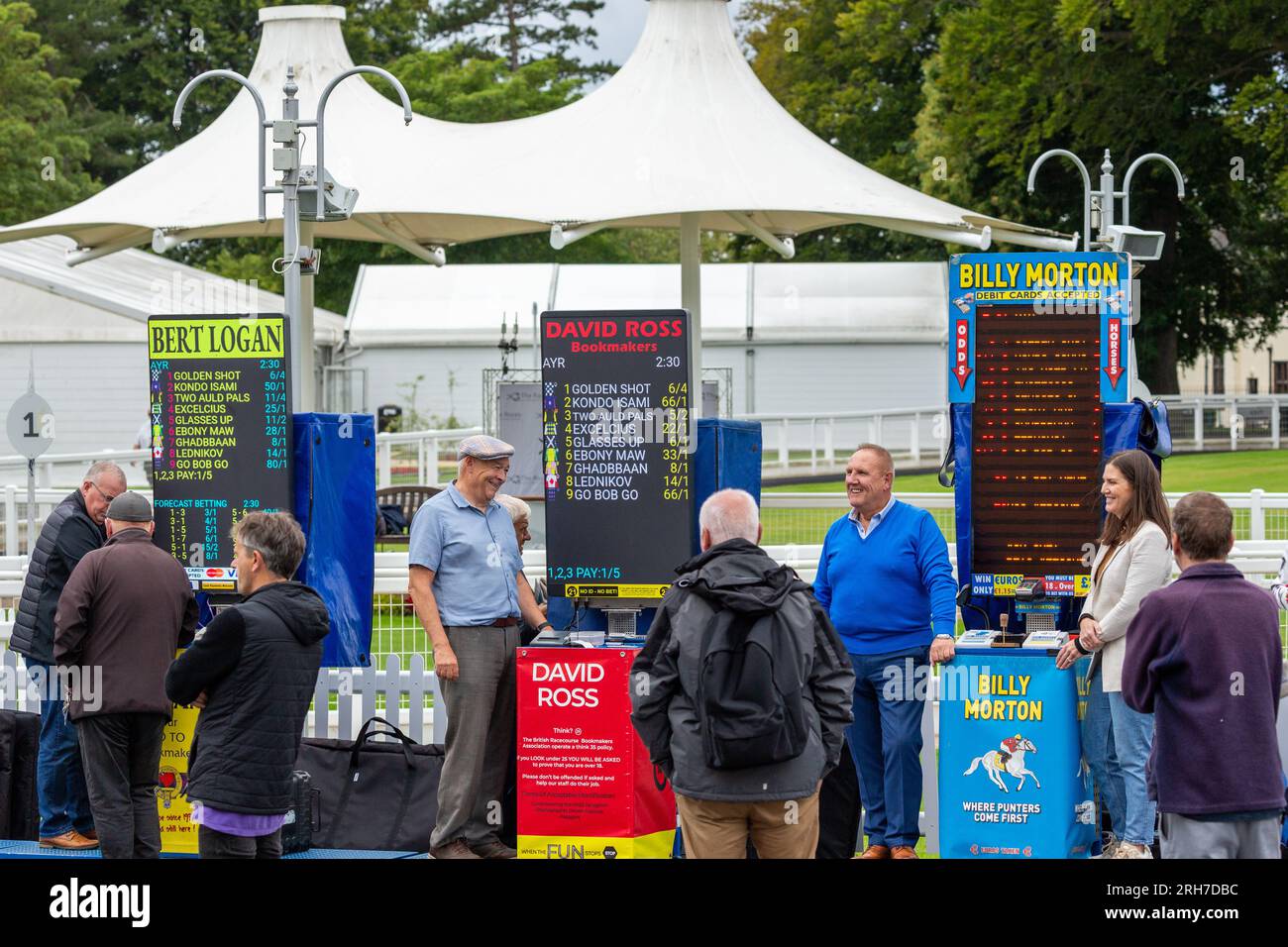 Bookmakers at Ayr Racecourse Stock Photo - Alamy