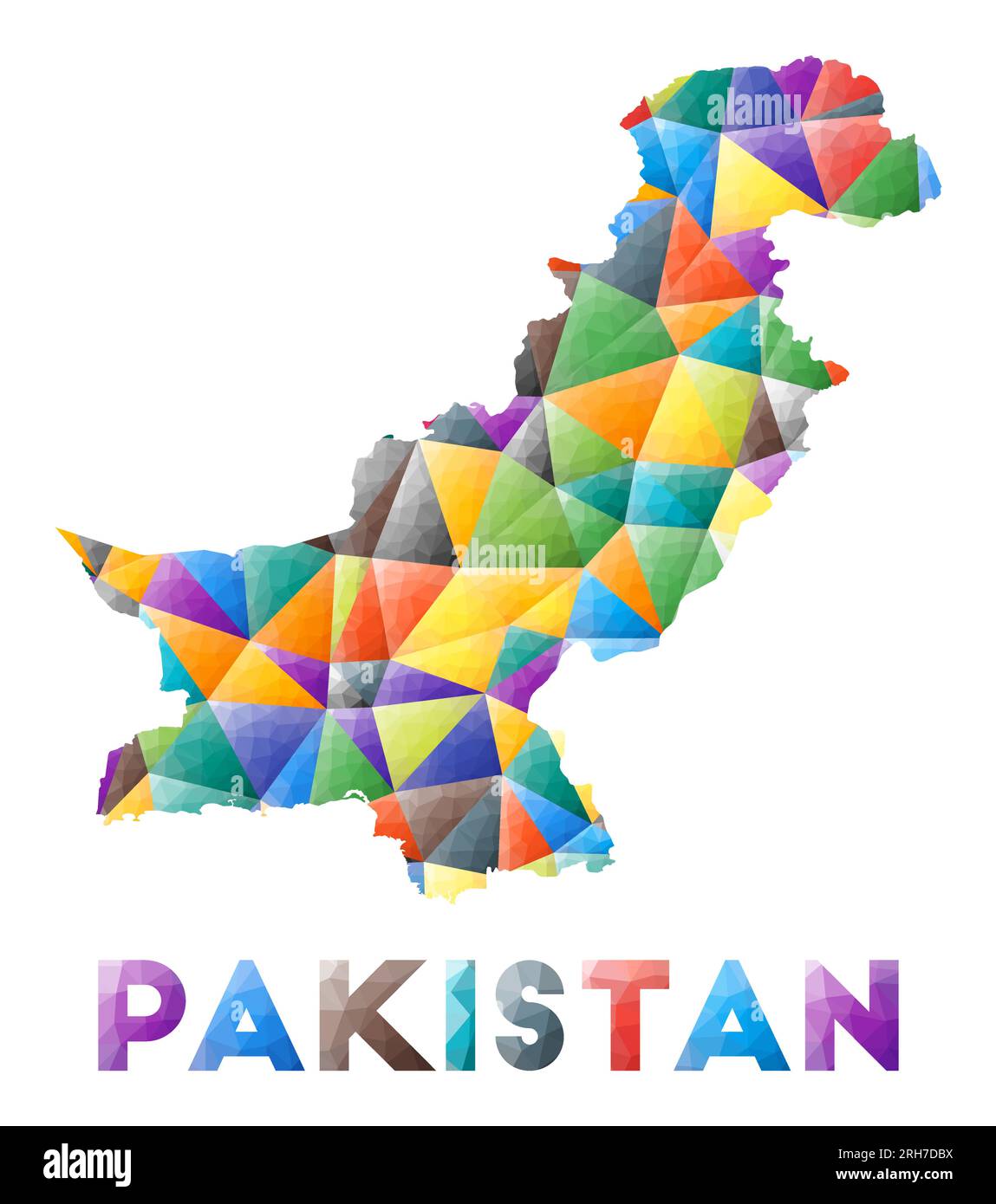 Pakistan Colorful Low Poly Country Shape Multicolor Geometric