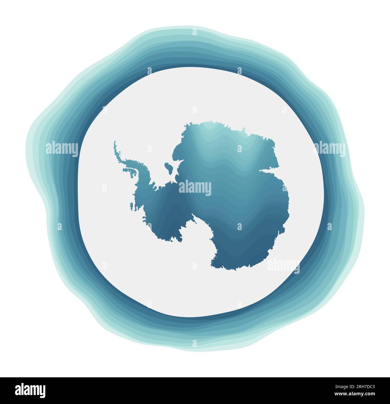 Antarctica logo. Badge of the country. Layered circular sign around ...