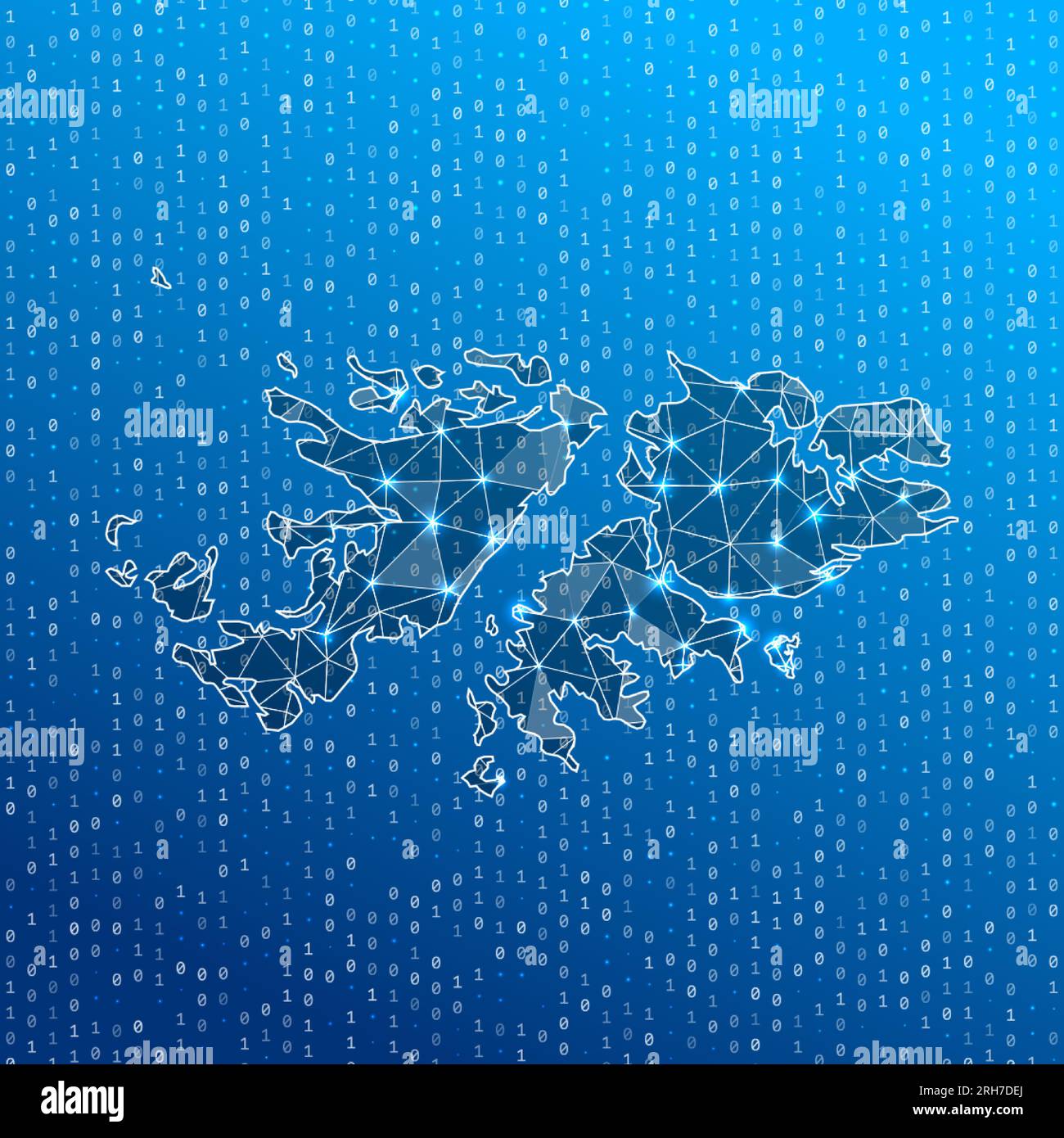 Network map of Falklands. Country digital connections map. Technology ...
