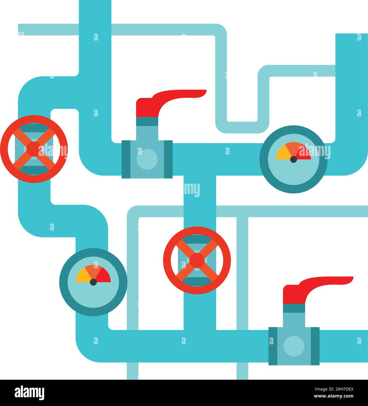 Pipe connector with valves and gauges icon Stock Vector Image & Art - Alamy