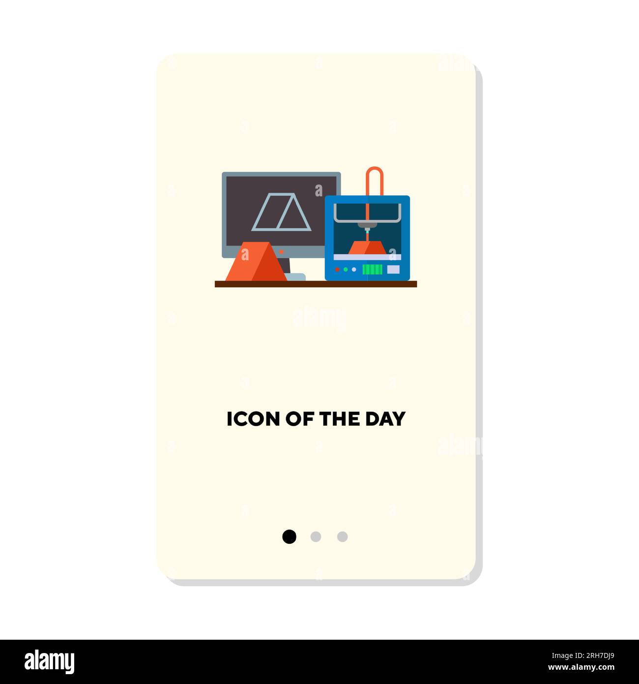 3D digital printer and computer thin flat icon Stock Vector Image & Art ...