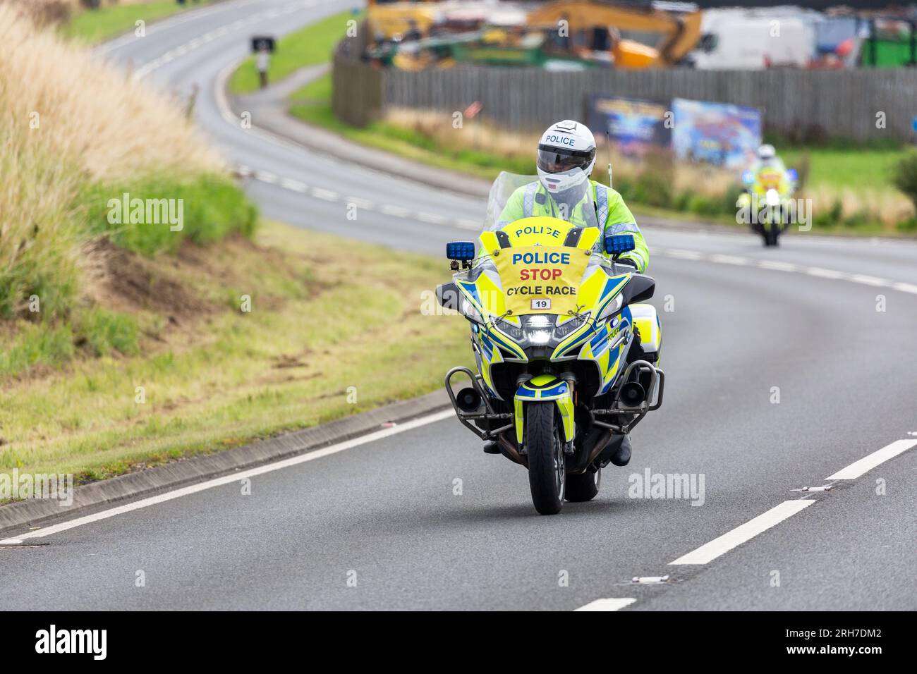 Police motorbikes being used to control the roads for the World Cycling ...
