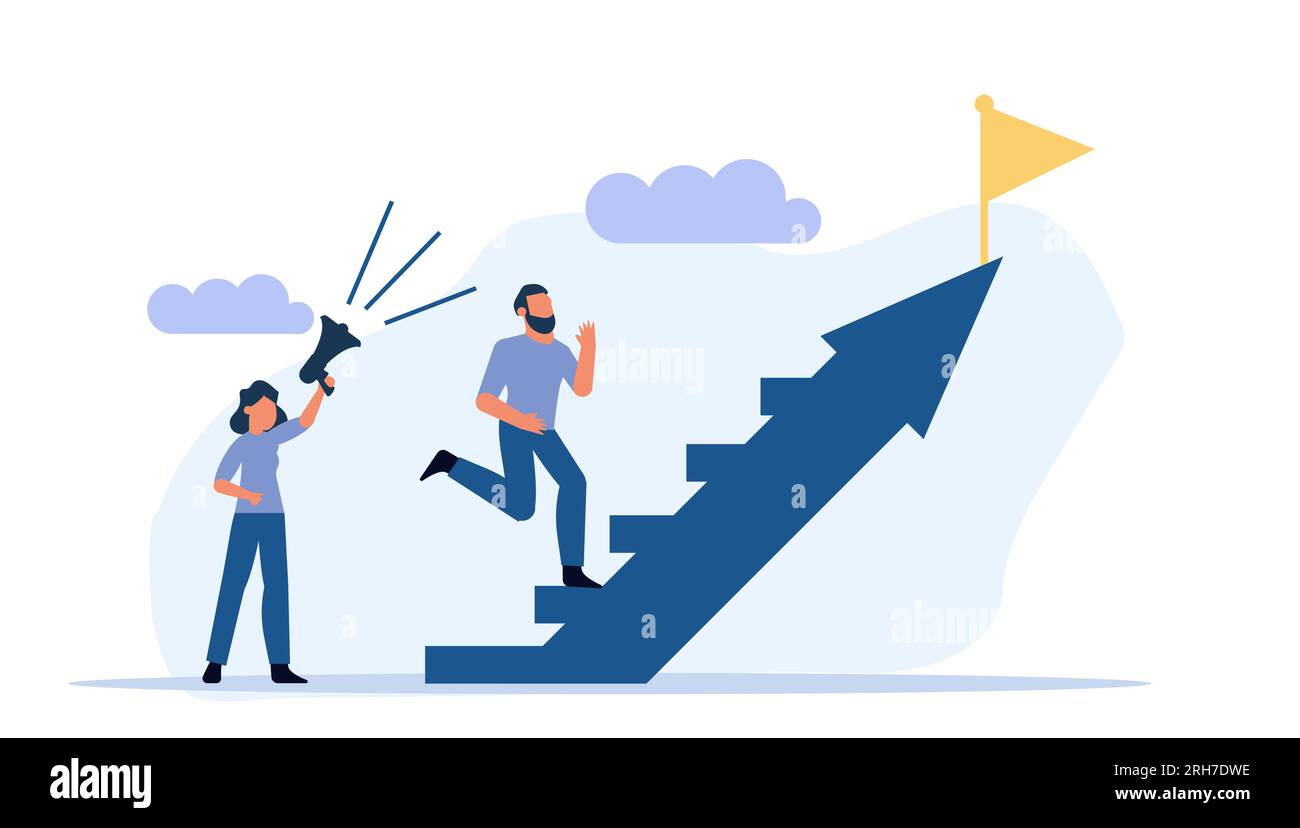 Success people step up on arrow vector promotion team business ...