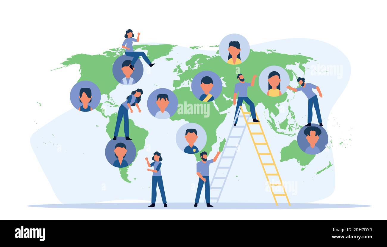 World business Earth map global technology consulting team. Cooperation ...