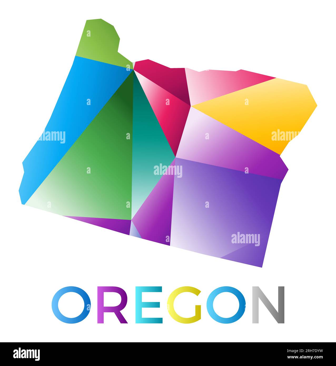 Illustration state oregon silhouette map hi-res stock photography and ...