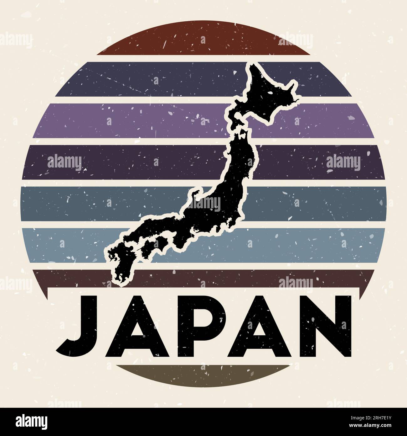 Japan logo. Sign with the map of country and colored stripes, vector ...