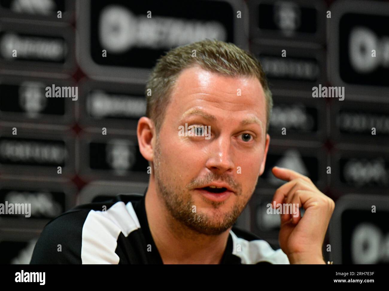 Prague, Czech Republic. 14th Aug, 2023. Coach of FC Copenhagen Jacob ...