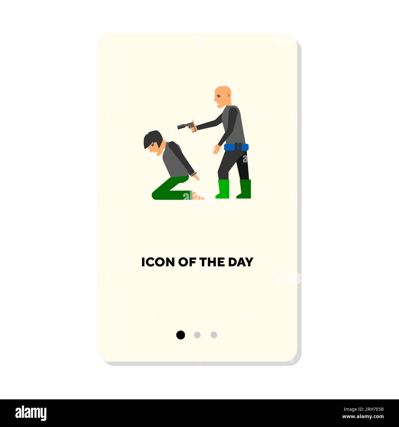 Angry terrorist holding hostage flat vector icon Stock Vector Image ...