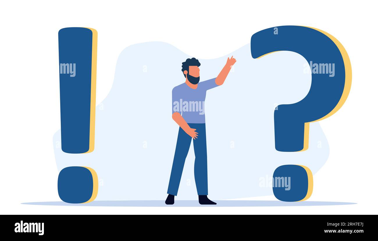 Person man asked question mark vector concept illustration people ...